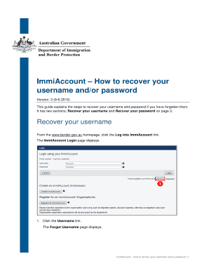 Fillable Online ImmiAccount How to recover your Fax Email Print - pdfFiller