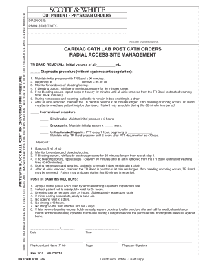 Fillable Online sw Patient Identification CARDIAC CATH LAB POST CATH ...