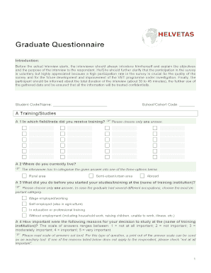 Fillable Online assets helvetas Graduate Questionnaire - Helvetas ...