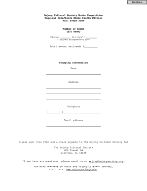 Fillable Online sejongculturalsociety Sejong Cultural Society Music ...