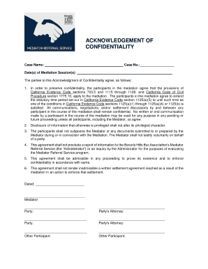 Fillable Online bhba Acknowledgement of confidentiality - Beverly Hills ...