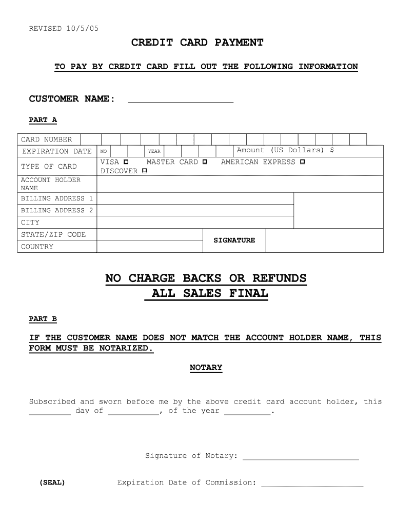 Fillable Online Federal Bureau of Investigation - Credit Crd Payment ...