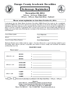 Fillable Online ocde Scrimmage Registration Fax Email Print - pdfFiller