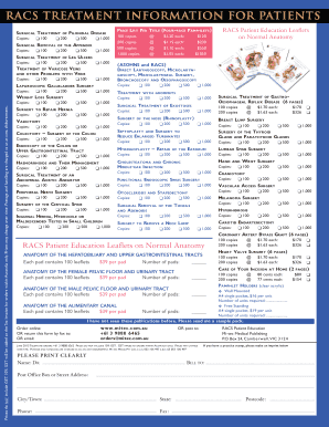 Fillable Online surgeons RACS order form June 2015Layout 1 - surgeons ...