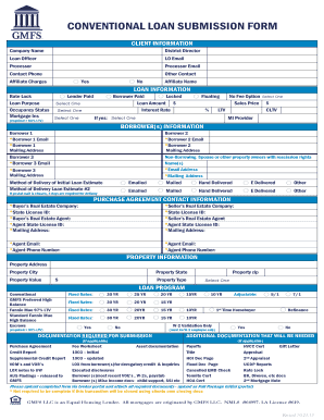 Fillable Online CONVENTIONAL LOAN SUBMISSION FORM Fax Email Print ...