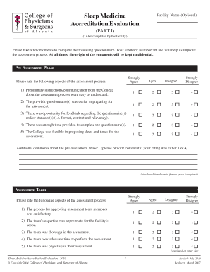 Fillable Online Sleep Medicine Accreditation Evaluation Facility Name ...