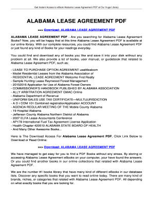 Fillable Online ALABAMA LEASE AGREEMENT ALABAMA LEASE AGREEMENT Fax ...