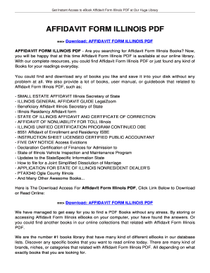 Fillable Online Affidavit form illinois pdf - tolianbiz Home Fax Email ...