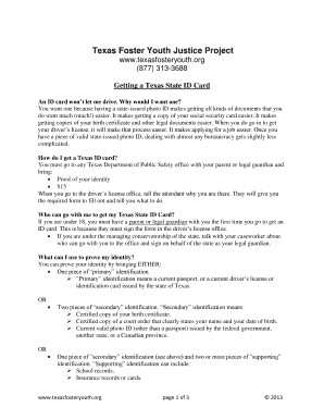 Fillable Online Getting a Texas State ID Card Fax Email Print - pdfFiller