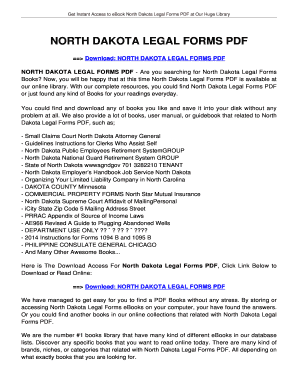 Fillable Online NORTH DAKOTA LEGAL FORMS. NORTH DAKOTA LEGAL FORMS Fax Email Print - pdfFiller