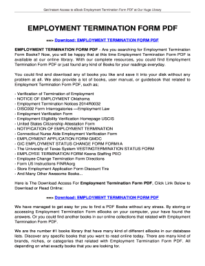 Fillable Online Employment termination form pdf - tolianbiz Home Fax ...