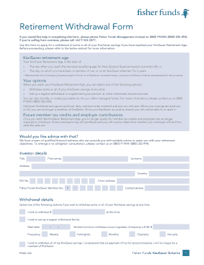 Fillable Online Retirement Withdrawal Form - KiwiSaver Fax Email Print ...