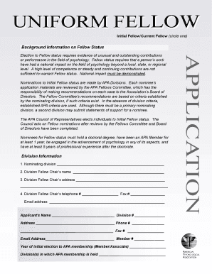 Fillable Online health-psych Background Information on Fellow Status ...