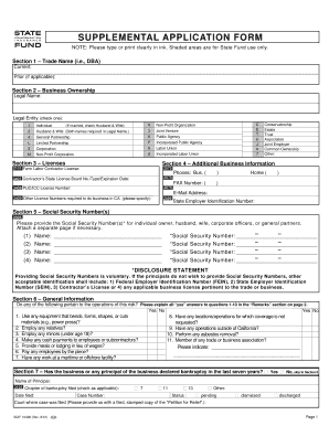 Fillable Online SUPPLEMENTAL APPLICATION FORM - cossioinsurancecom Fax ...