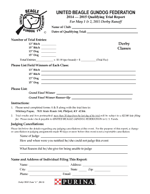 Fillable Online ubgf Dates of Qualifying Trial - ubgf Fax Email Print ...