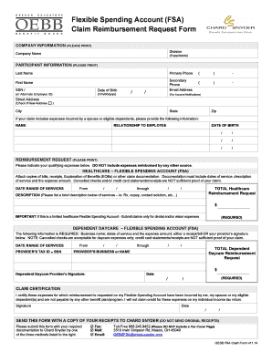 Fillable Online Flexible Spending Account FSA Claim Reimbursement ...