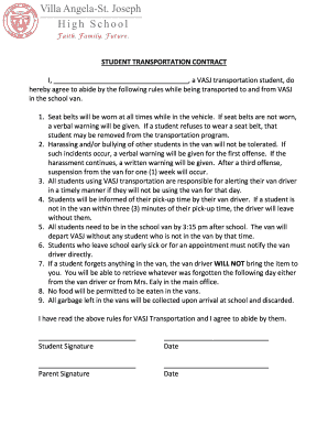 Fillable Online STUDENT TRANSPORTATION CONTRACT - Cleveland Ohio Fax ...