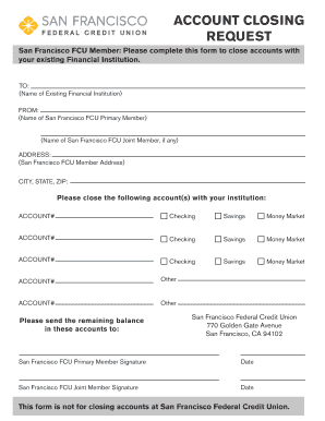 Fillable Online ACCOUNT CLOSING Fax Email Print - pdfFiller
