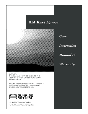 Fillable Online Kid Kart Xpress - sunrisemedicalcom Fax Email Print ...