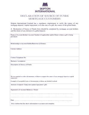 Fillable Online DECLARATION OF SOURCE OF FUNDS Fax Email Print - pdfFiller