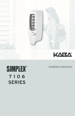 Fillable Online 7106 SERIES - Kaba Fax Email Print - pdfFiller