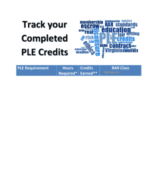 Fillable Online Track your Completed PLE Credits Fax Email Print ...