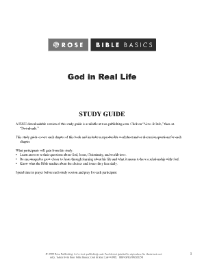 Fillable Online God in Real Life - Rose Publishing Fax Email Print ...