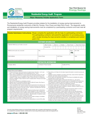 Fillable Online Met-Ed Residential Energy Audit Program Fax Email Print ...