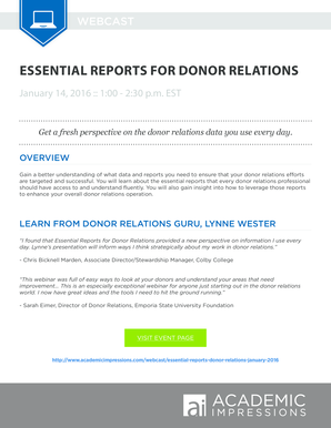 Fillable Online ESSENTIAL REPORTS FOR DONOR RELATIONS Fax Email Print ...
