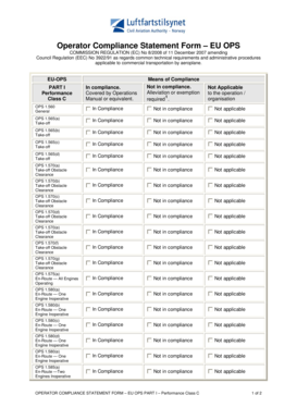 Fillable Online Operator Compliance Statement FormEU OPS Fax Email ...
