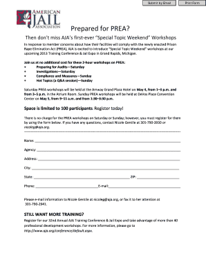 Fillable Online Prepared for PREA - American Jail Association Fax Email ...