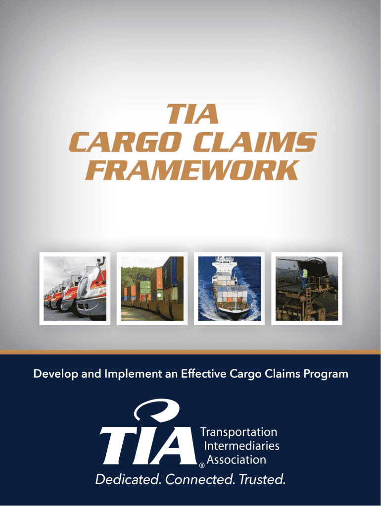 Fillable Online tianet Cargo Claims Framework - Transportation ...