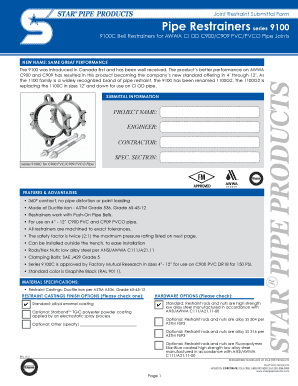 Fillable Online Joint Restraint Submittal Form Pipe Restrainers series ...