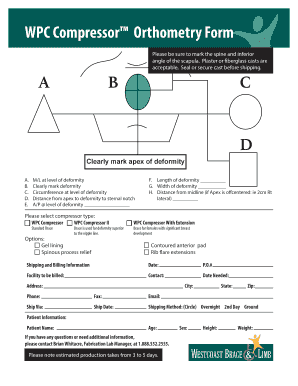Fillable Online WPC Compressor Orthometry Form Fax Email Print - pdfFiller