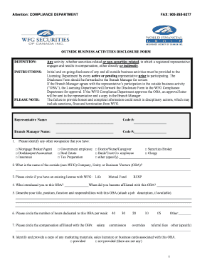 Outside Business Activity Disclosure Form - Fill Online, Printable ...
