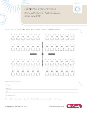 Fillable Online devale HU-FRIEDY PEDO CROWNS - bdevaleclb Fax Email ...