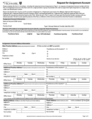 Fillable Online Request for Assignment Account Fax Email Print - pdfFiller
