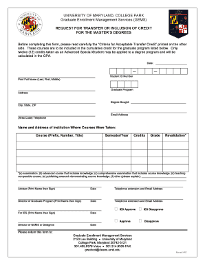 Fillable Online sph umd Transfer or Inclusion Form 1doc Fax Email Print ...