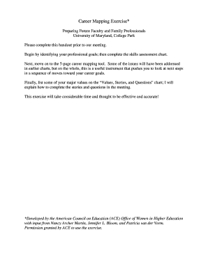 Fillable Online Career Mapping Exercise* Fax Email Print - pdfFiller