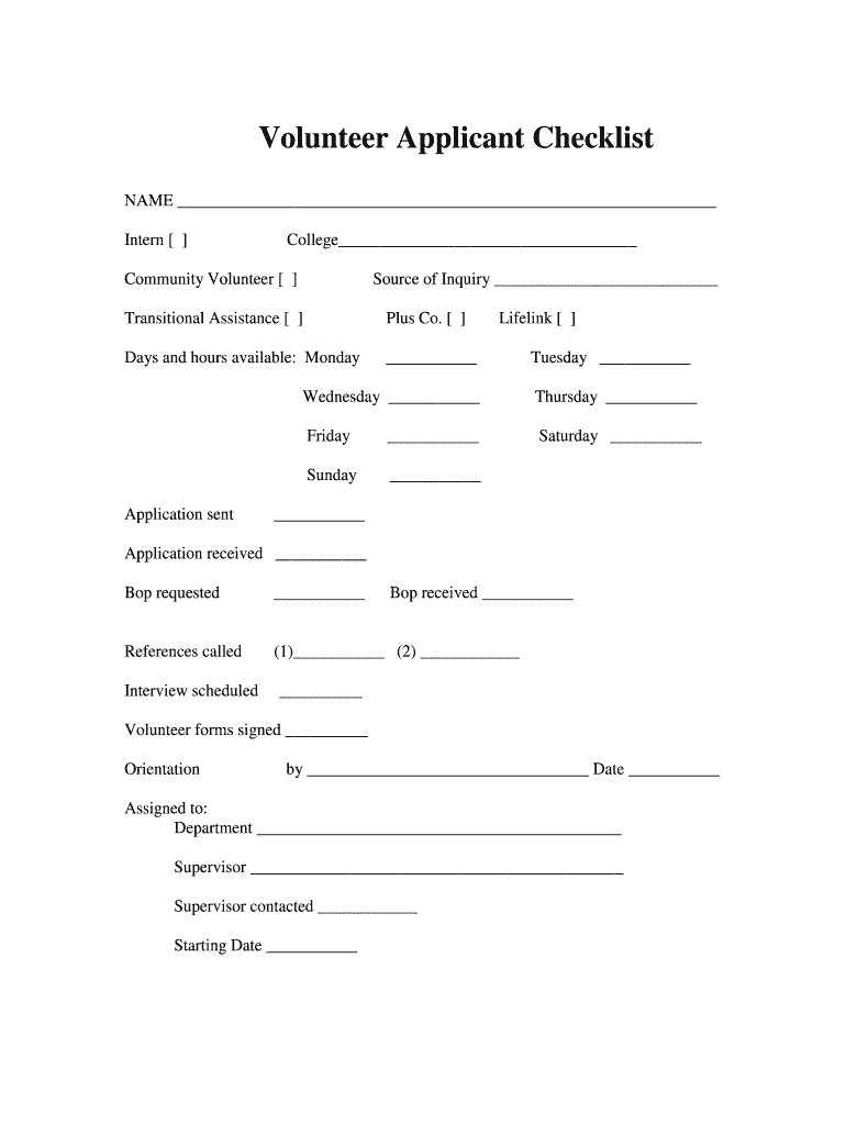 Fillable Online theiacp Volunteer Applicant Checklist - IACP Homepage ...