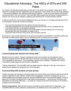 Fillable Online Educational Advocacy: The ABCs of IEPs and 504 Fax ...