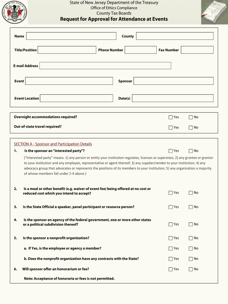 Fillable Online njactb State of New Jersey Department of the Treasury Office of Fax Email Print ...