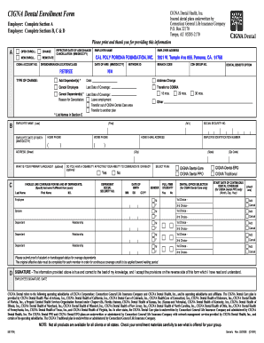 Fillable Online cigna dental enrollment form Fax Email Print - pdfFiller