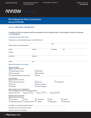 Fillable Online arrowecs Corporate - Arrow Enterprise Computing ...