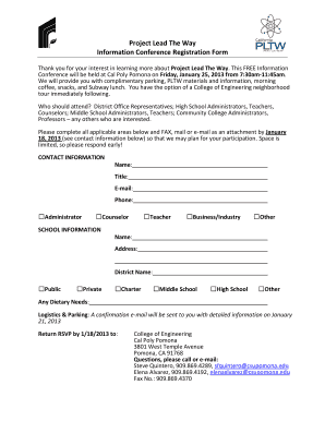 Fillable Online Project Lead The Way Fax Email Print - pdfFiller