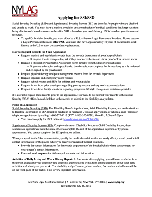 Fillable Online Applying for SSI/SSD Fax Email Print - pdfFiller