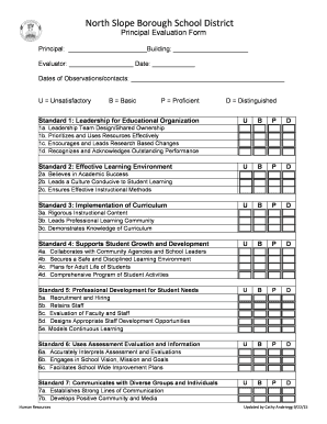 Fillable Online Principal Evaluation Form - nsbsdorg Fax Email Print ...