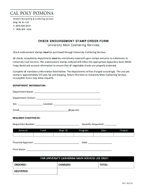 Fillable Online Endorsement Stamp Order Request bFormb Fax Email Print ...