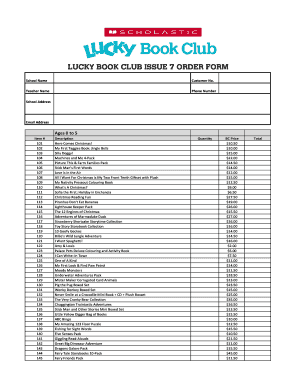Fillable Online Issue 7 Order Form - Scholastic New Zealand Fax Email Print - pdfFiller