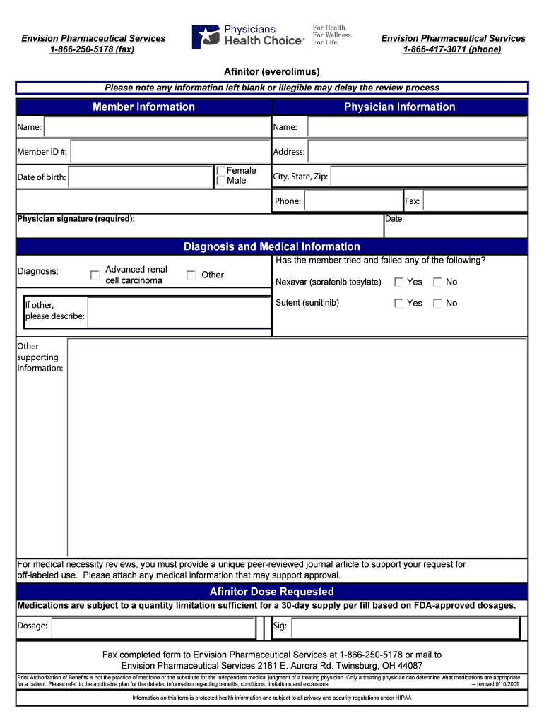 Fillable Online Envision Pharmaceutical Services Fax Email Print ...